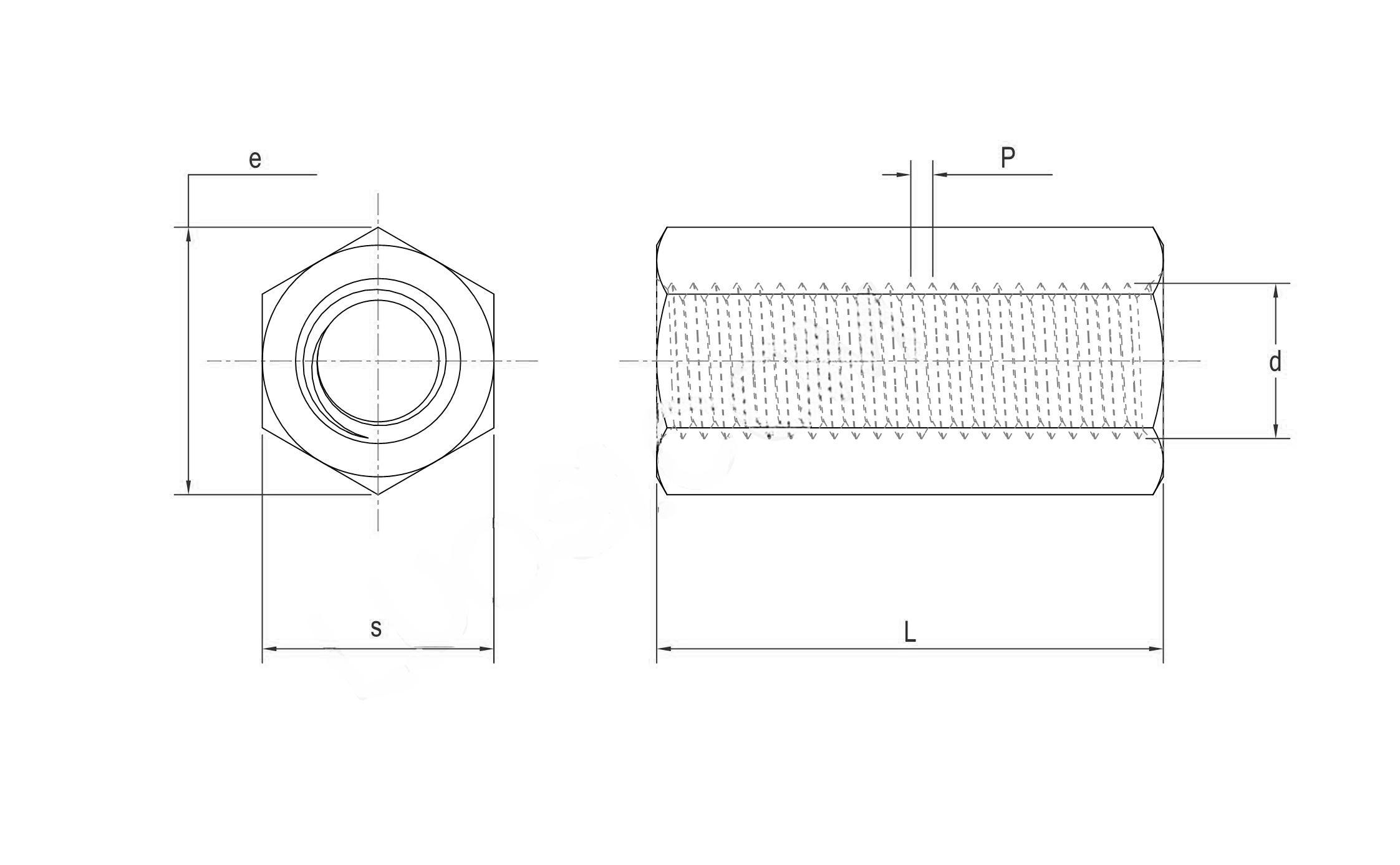 DIN6334 Hexagon Coupling Nuts Supplier Exporter In China-Teng Qi